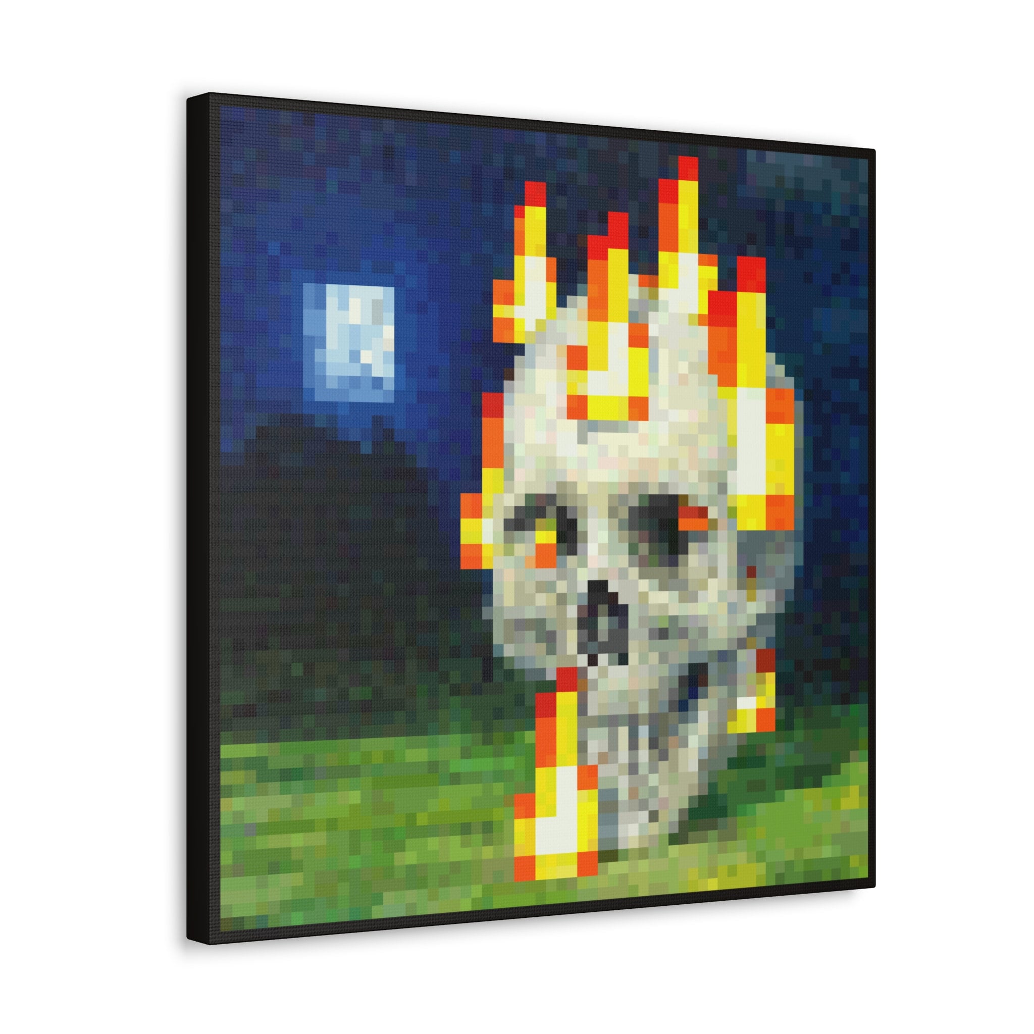 Minecraft Skull on Fire Painting - Etsy