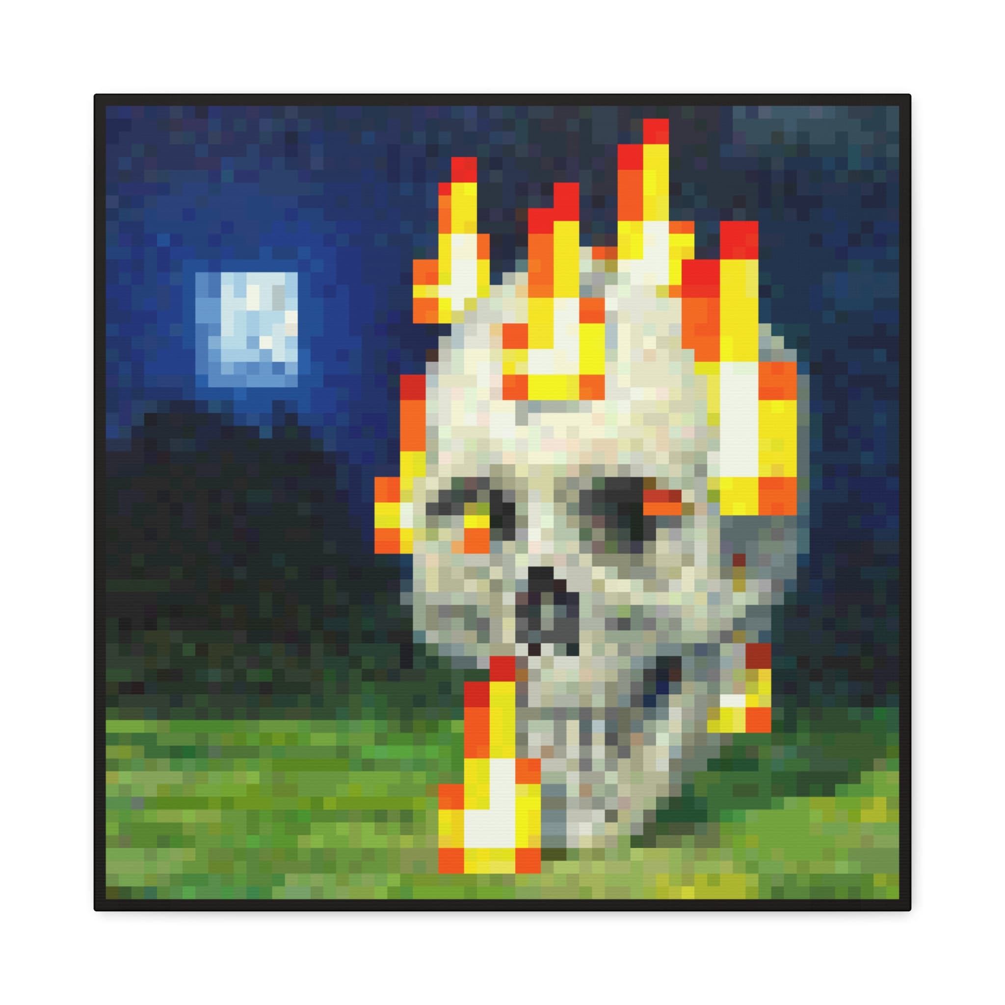 Minecraft Skull on Fire Painting - Etsy
