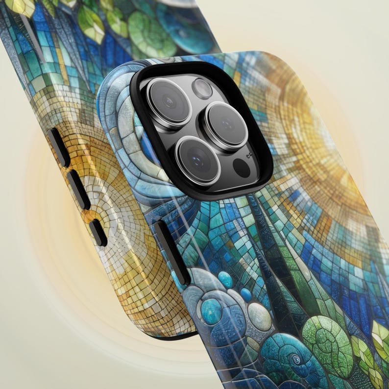 Vintage Stained Glass Mosaic Tile Phone Case, Mosaic Tiles Pattern ...