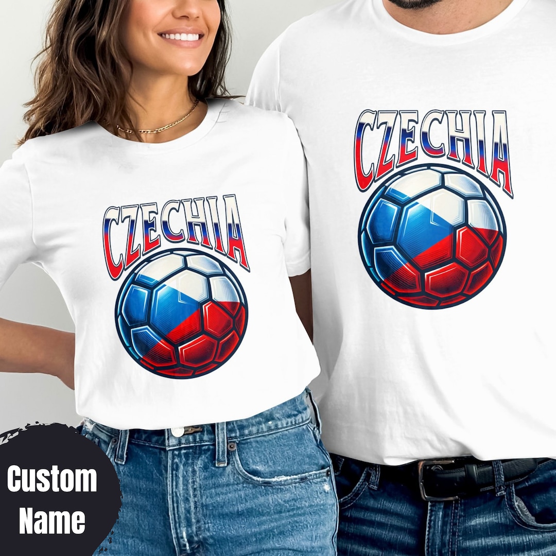 Czechia Soccer Ball T-shirt, Patriotic Sports Tee, Czech Football Fan ...