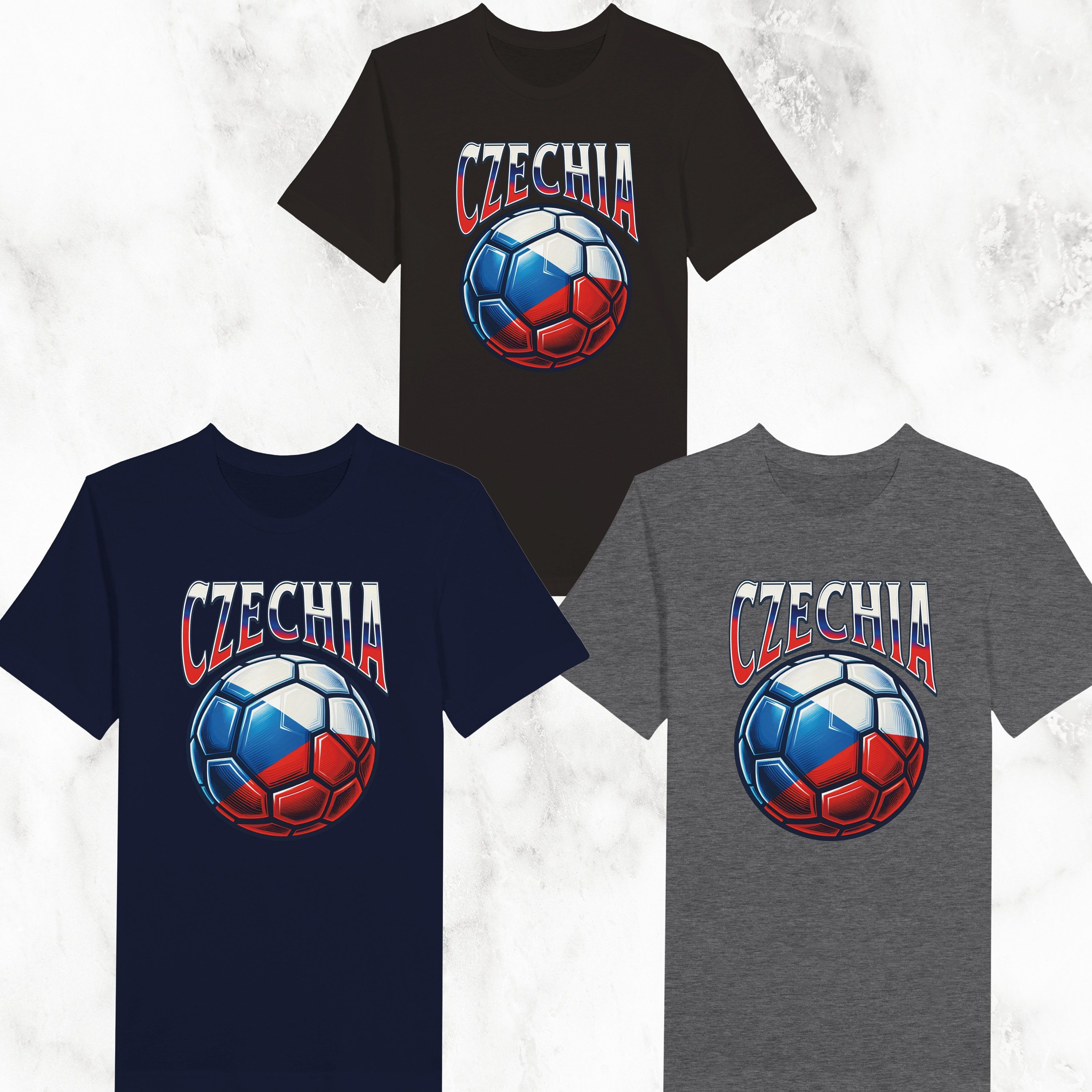 Czechia Soccer Ball T-shirt, Patriotic Sports Tee, Czech Football Fan ...