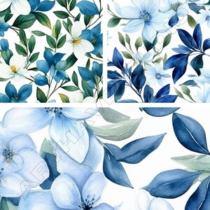 Jasmine Digital Paper, Watercolour Floral Seamless Pattern, Printable ...
