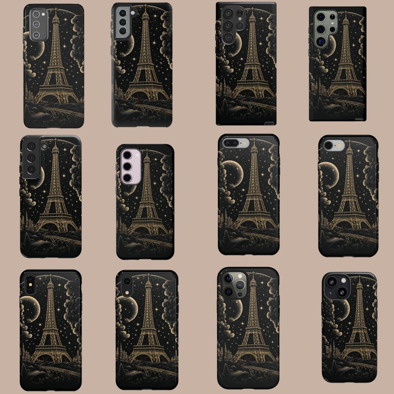 Dark Academia Eiffel Tower iPhone 15 Pro Max Case, Cool Samsung S20 FE Phone Case, Galaxy S23 ...