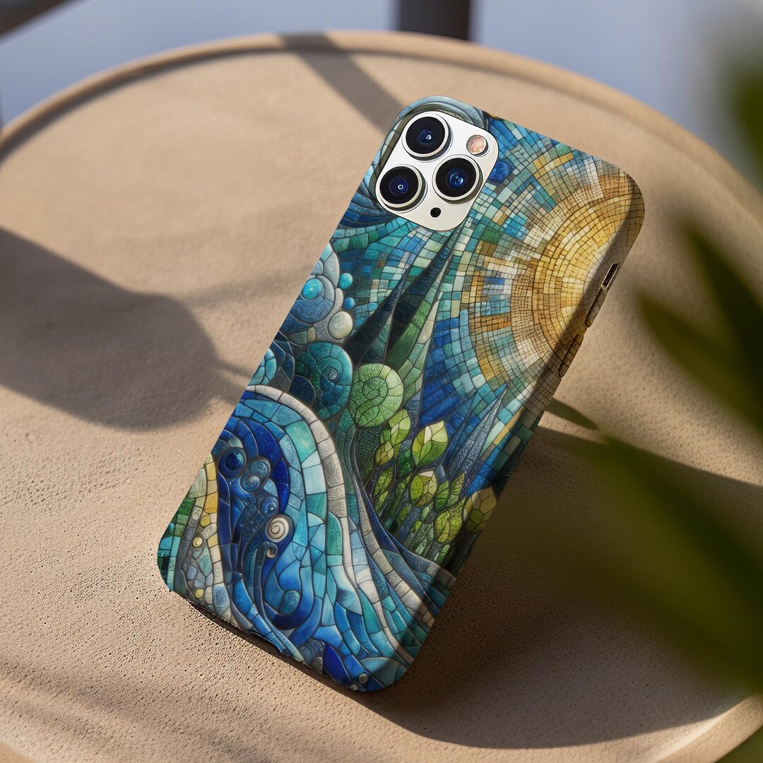 Vintage Stained Glass Mosaic Tile Phone Case, Mosaic Tiles Pattern ...