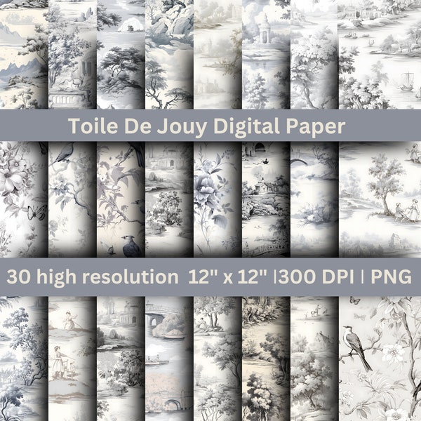 Toile Digital Paper - Etsy