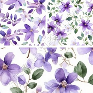 Jasmine Digital Paper, Watercolour Floral Seamless Pattern, Printable ...