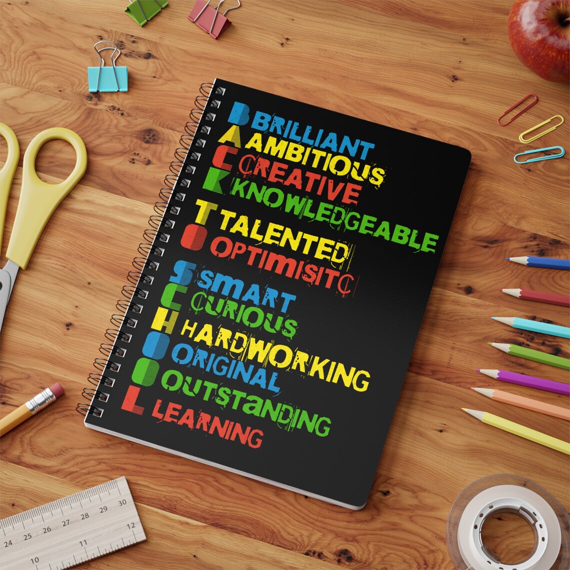 Back to School Motivational Words Notebook, Positive Affirmations Soft ...