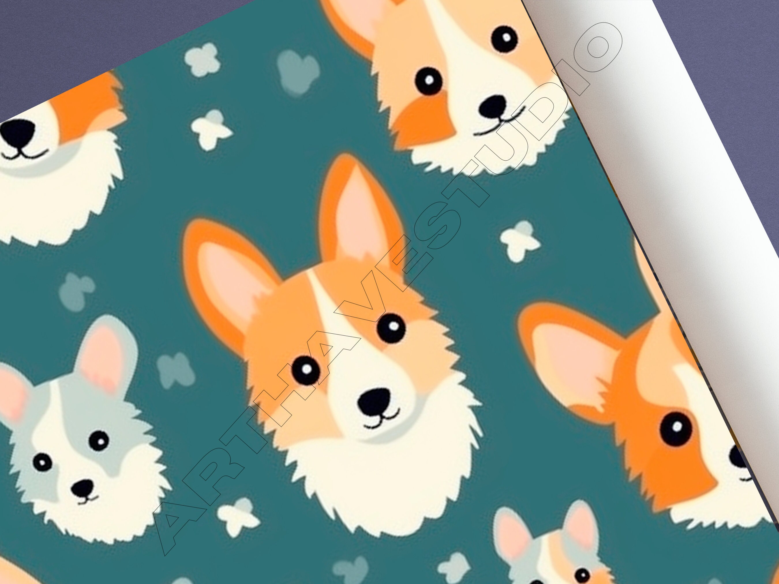 Corgi Dogs Digital Paper, Corgi Seamless Pattern Pack, Dog Background ...