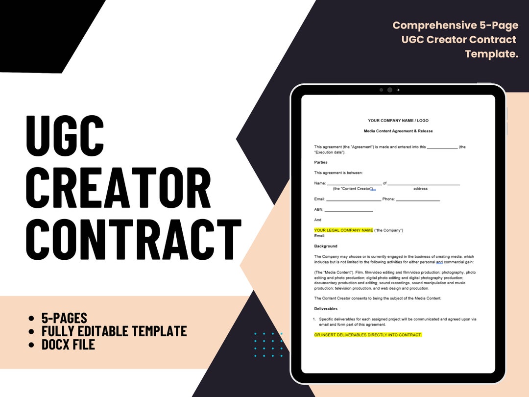 UGC Creator Contract - Etsy