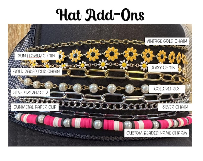 Custom Beaded Trucker Hat Chain for Mesh Back Hats - Etsy