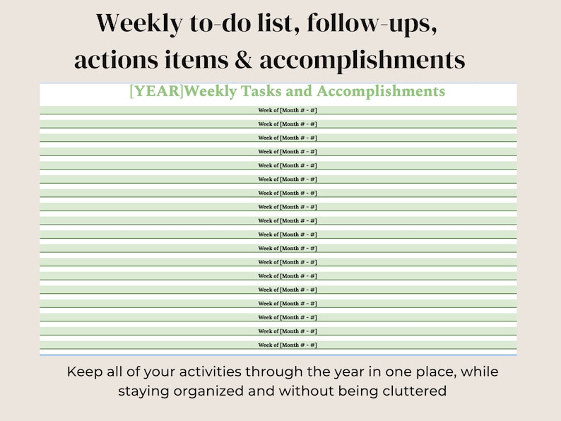 2024 Work: Projects, To-do Lists and Accomplishment Tracker - Etsy