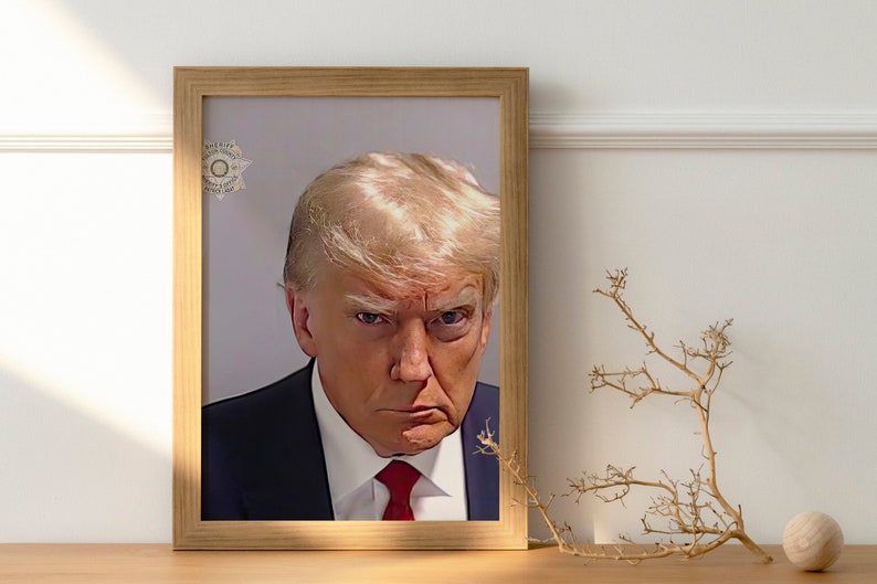 Donald Trump Mug Shot of President Wall Art High Quality Printable of Donald Trump President ...
