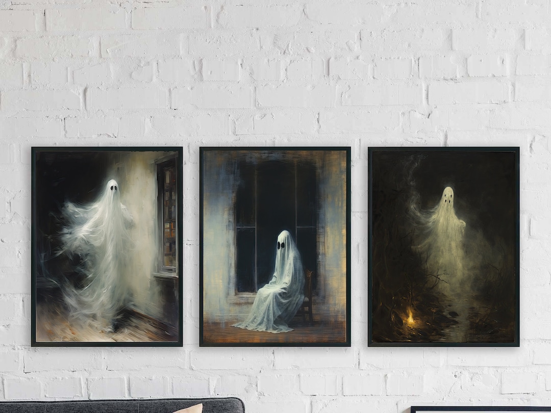 Ghost Art for Wall Decor Oil Painting Vintage Art Print Printable Wall ...