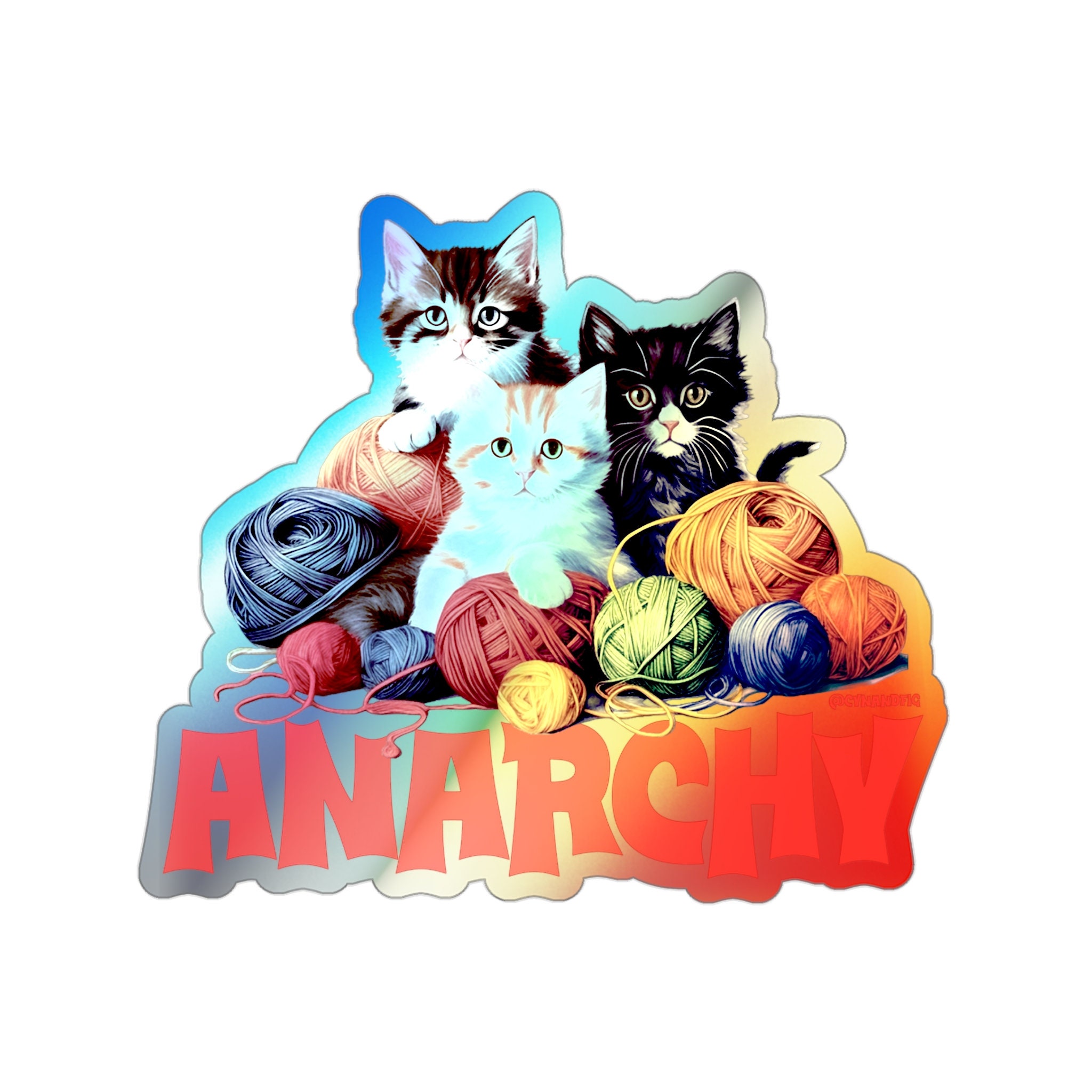 Anarchy Kittens Holographic Die-cut Sticker, Anarchy, Kittens, Cats ...