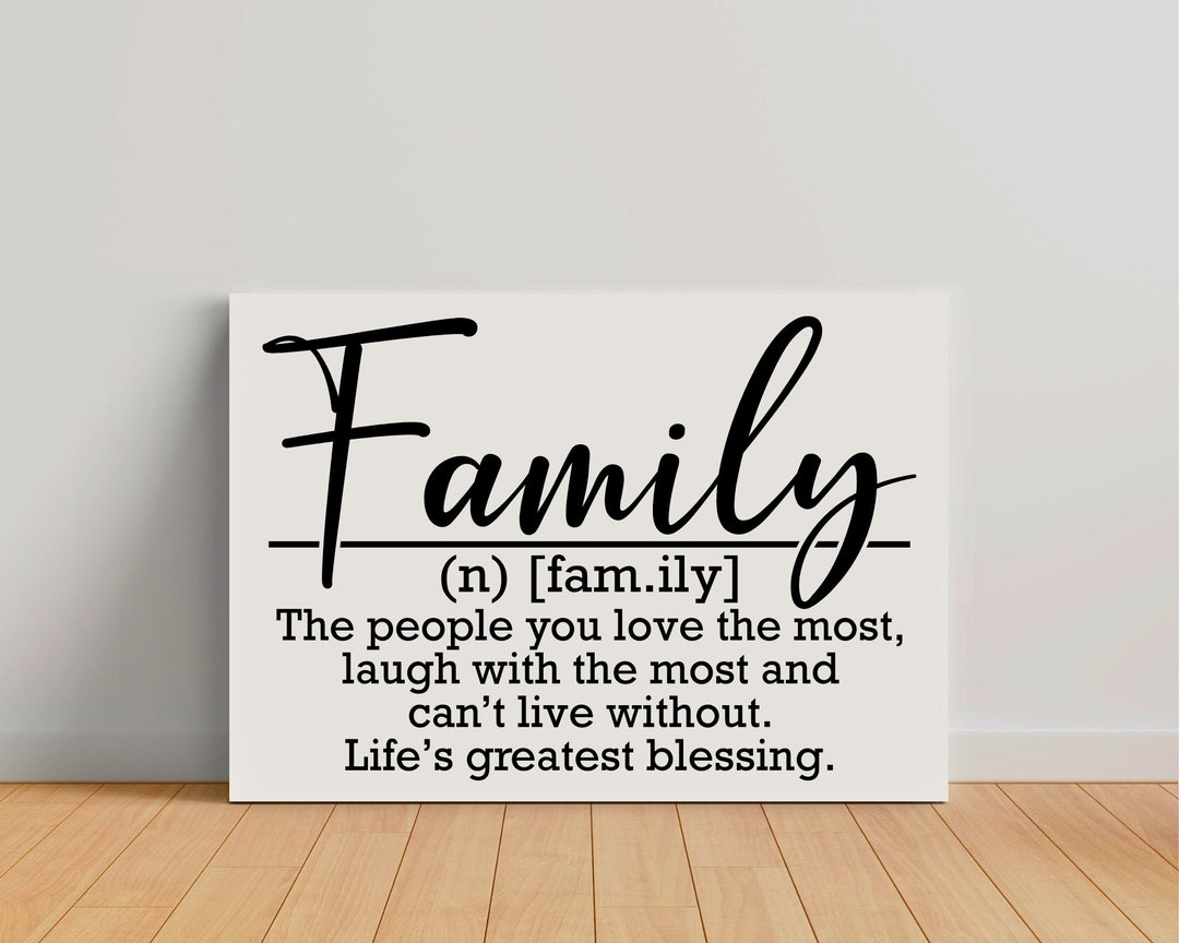 Family Definition Canvas Cute Family Wall Art Decor Cute - Etsy