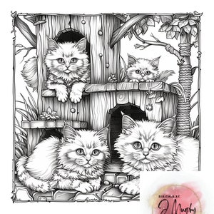 Purr-fect Patterns: Cat Coloring Canvas, Coloring Book - Etsy