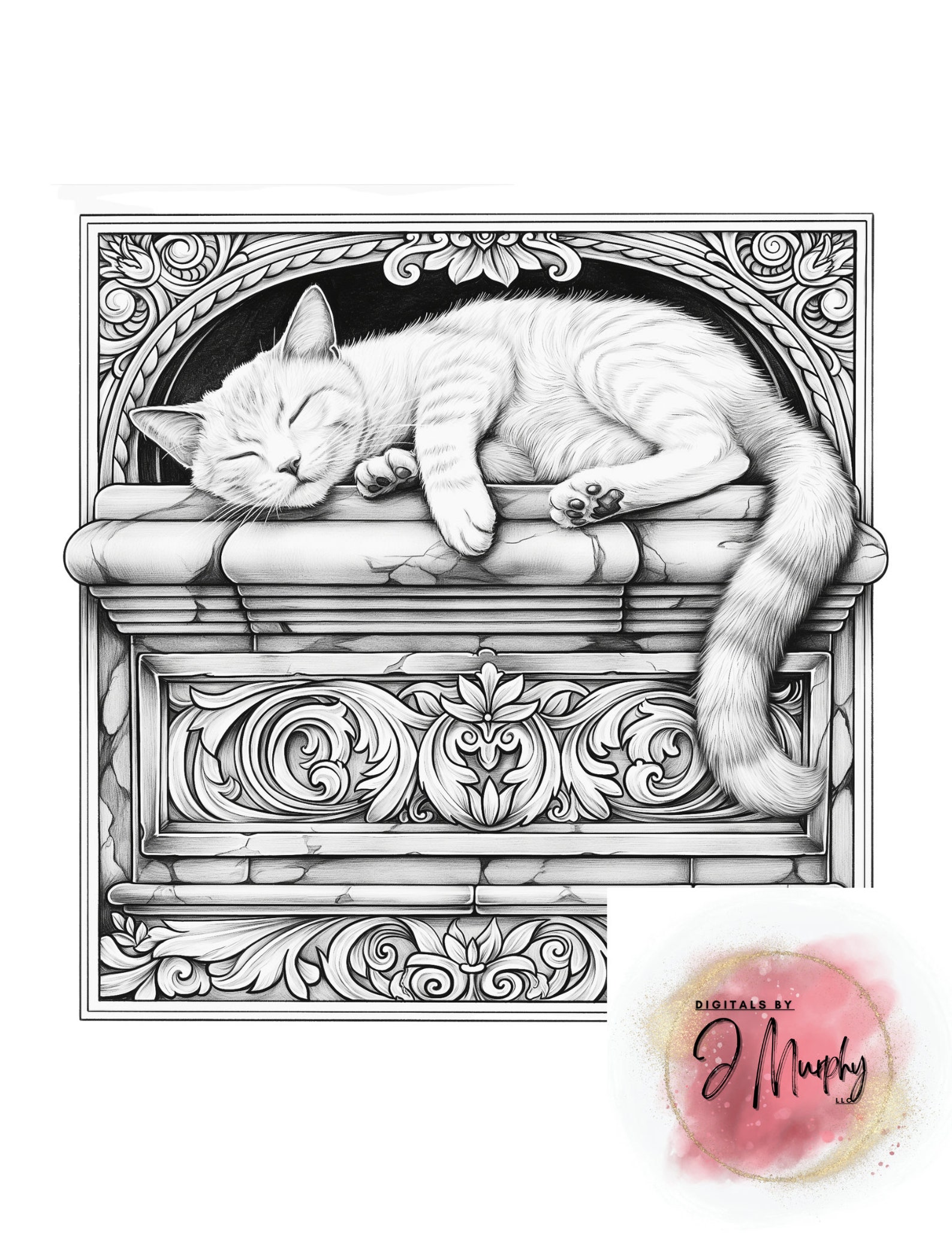 Purr-fect Patterns: Cat Coloring Canvas, Coloring Book - Etsy