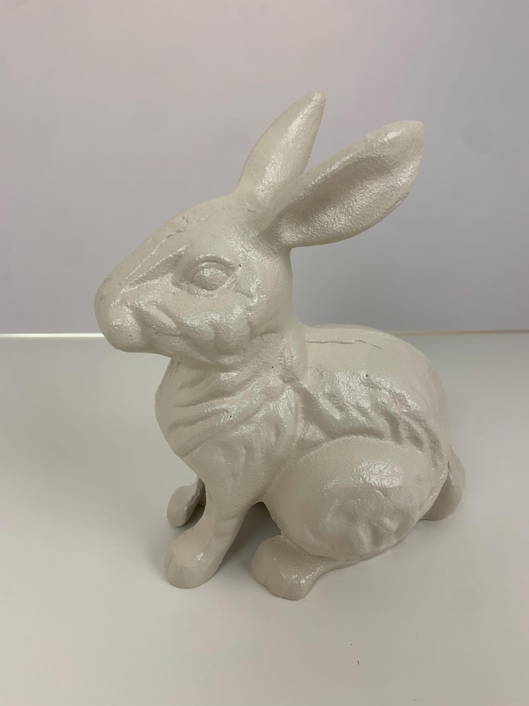 Antique Vintage Style Cast Iron White Rabbit Rabbit Shelf Decor Gift ...