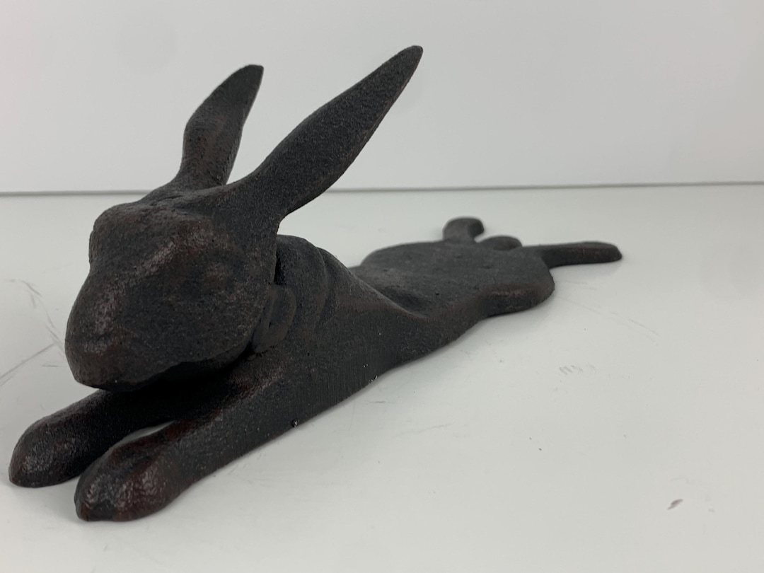 Antique Vintage Style Cast Iron Rabbit Door Stop Rabbit Bookend Rabbit ...