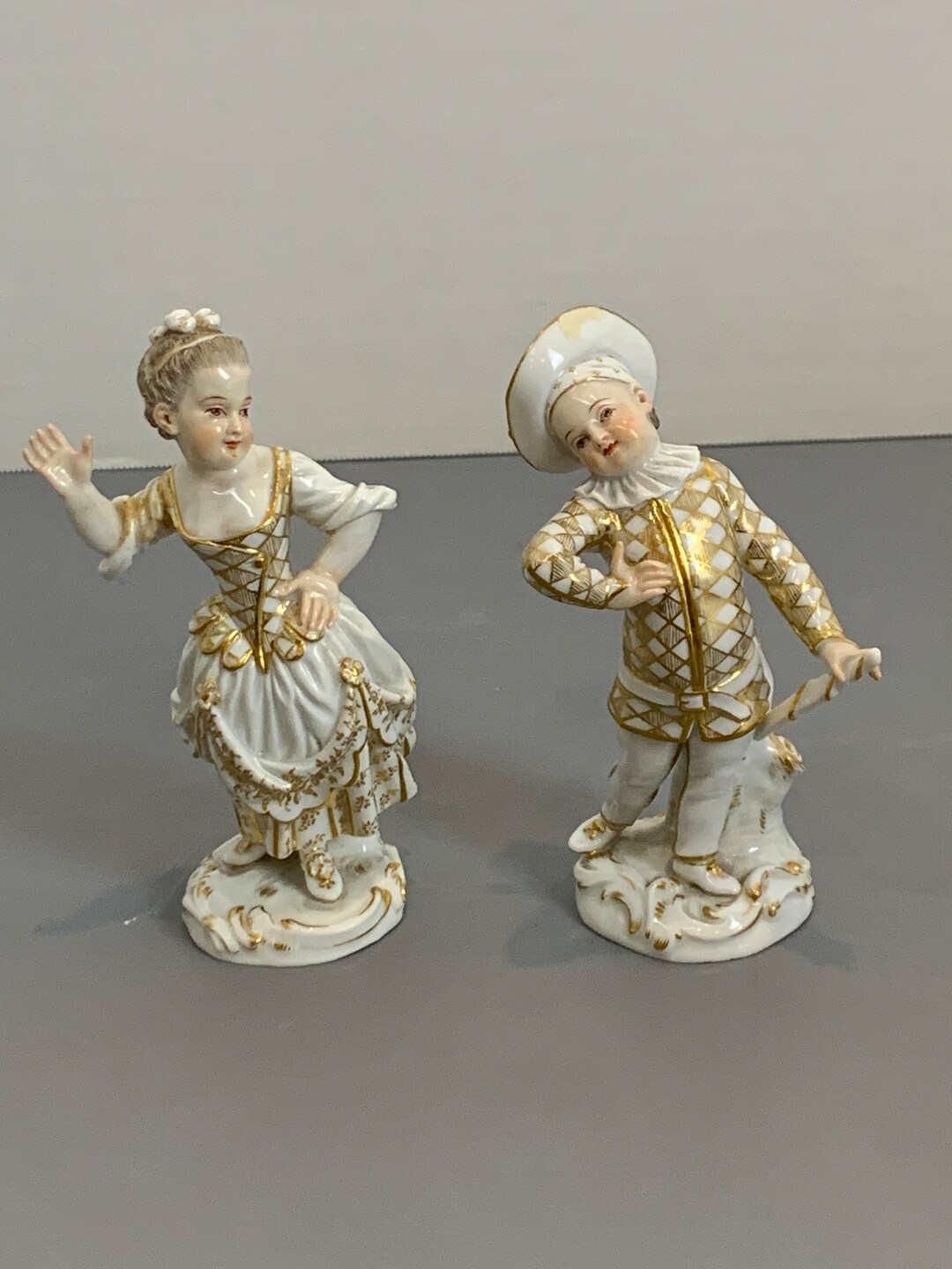 Two Meissen Figurines Children Dancing or Acting, Ca. 1830, Perfect ...