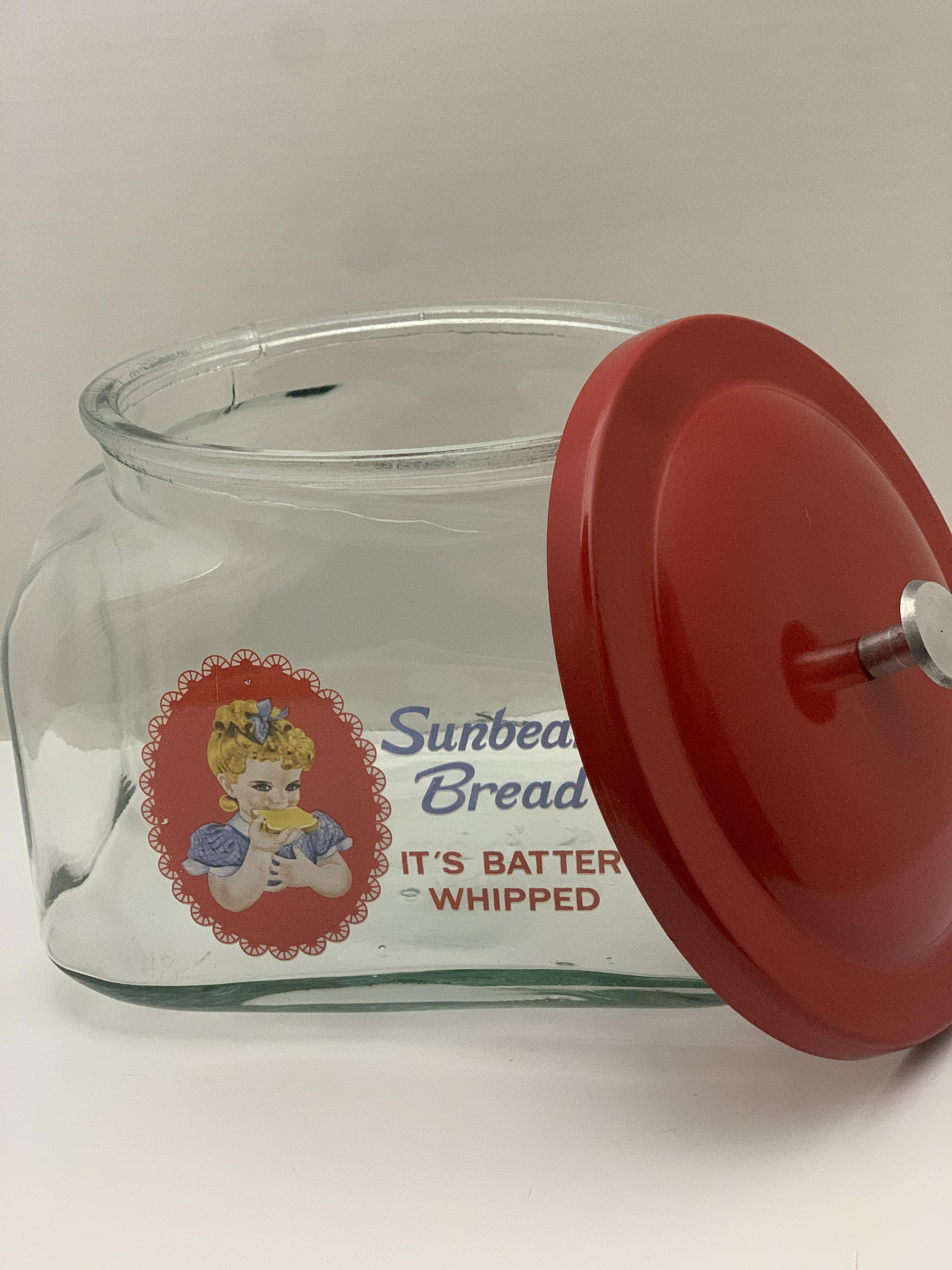 Sunbeam Bread Counter Jar & Lid Country Store Display Cookie Jar Candy ...