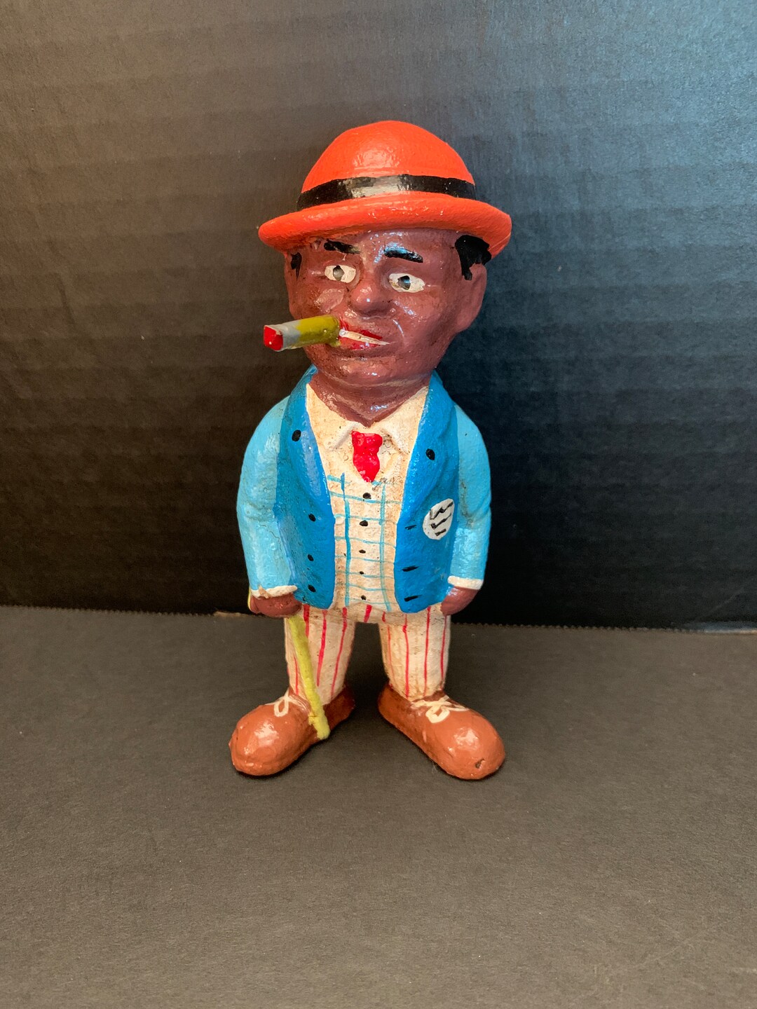 Cast Iron Black Man Smoking Cigar Penny Bank Dime Bank 6 1/2 - Etsy