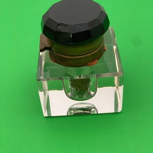 Antique Glass Inkwell With Bakelite and Brass Top - Etsy