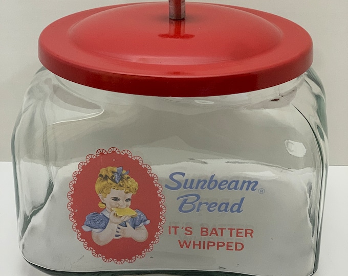 Sunbeam Bread Counter Jar & Lid Country Store Display Cookie Jar Candy ...