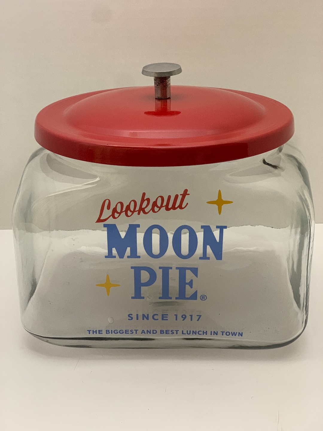 Moon Pie Counter Jar With Lid Country Store Display Cookie Jar Candy ...