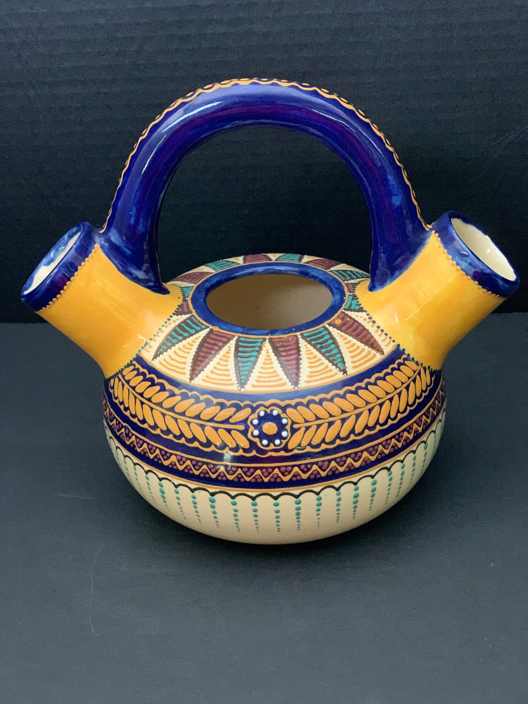 HB Quimper Double Spout Pottery With Handle - Etsy