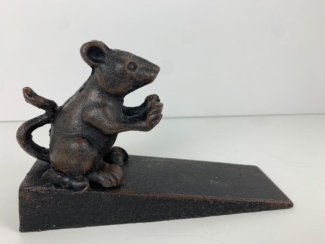 Antique Vintage Style Cast Iron Mouse Door Stop Mouse Bookend Mouse ...