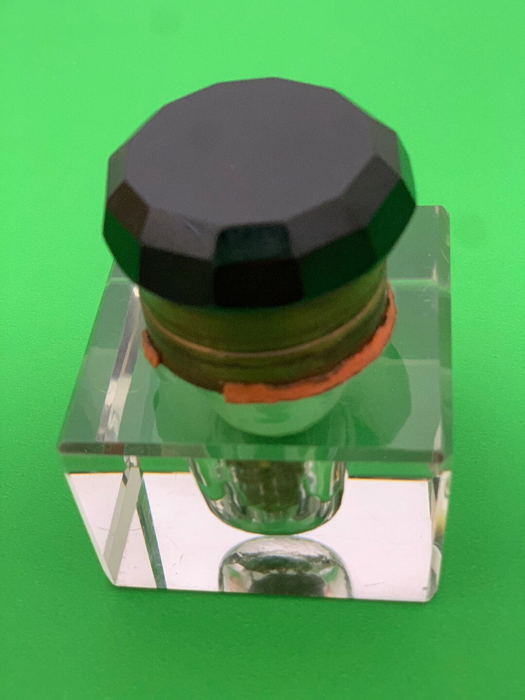 Antique Glass Inkwell With Bakelite and Brass Top - Etsy