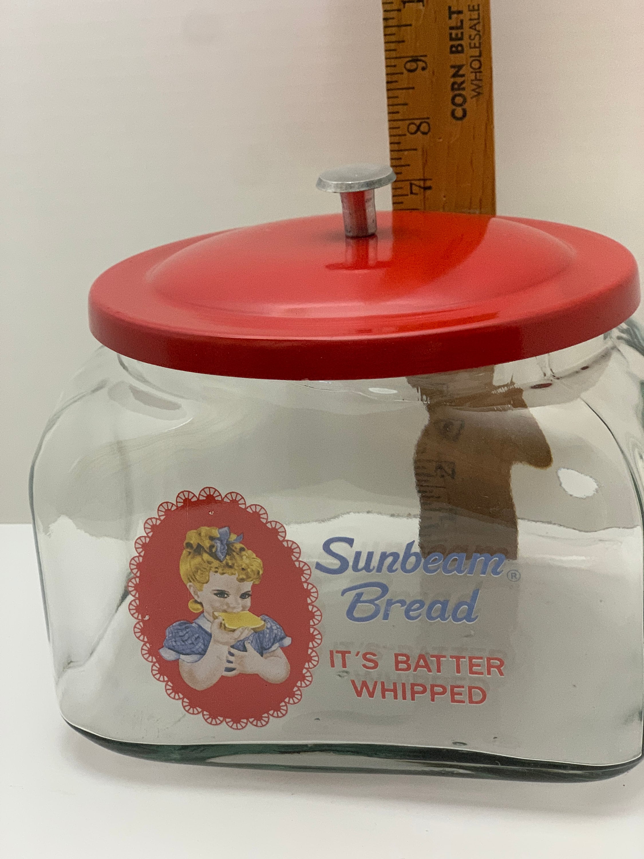 Sunbeam Bread Counter Jar & Lid Country Store Display Cookie Jar Candy ...