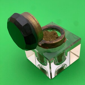 Antique Glass Inkwell With Bakelite and Brass Top - Etsy