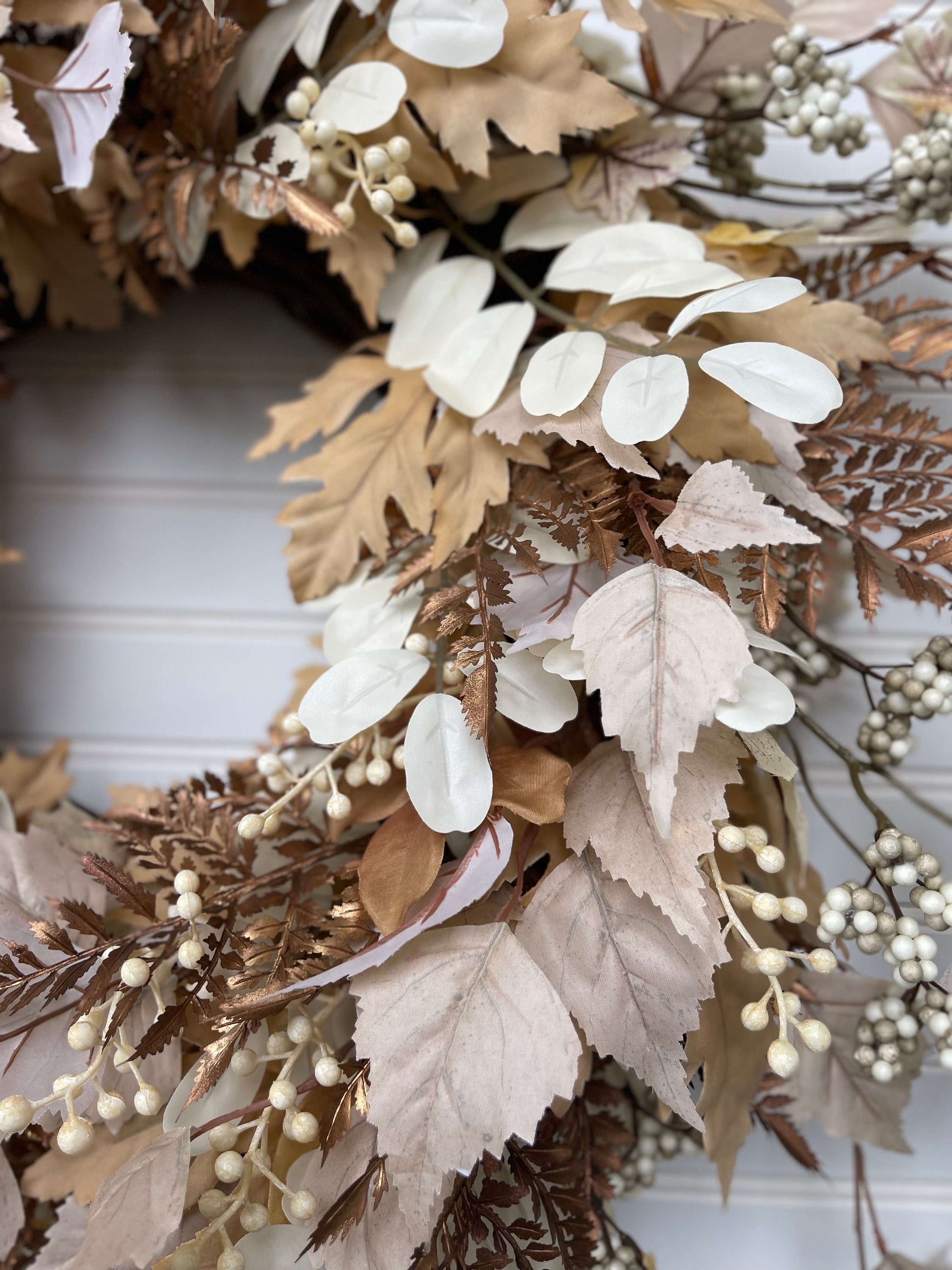 Neutral Fall Boho Wreath, Neutral Boho Wreath, Glam Boho Wreath ...