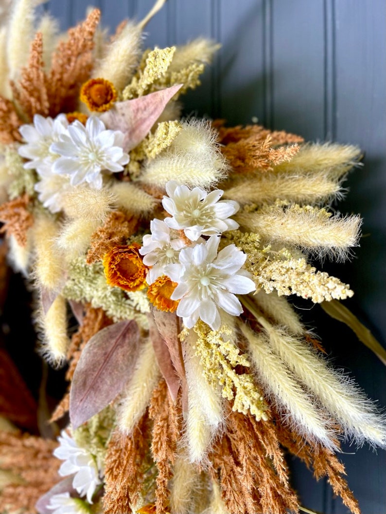 Year Round Boho Wreath, Farmhouse Wreath, Cottage Wreath, Neutral Boho ...