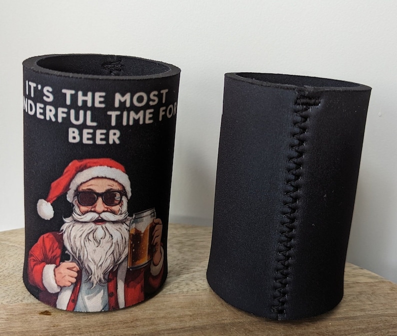 Aussie Hipster Santa Funny Beer Stubby Holder, Christmas Stubby Holder ...