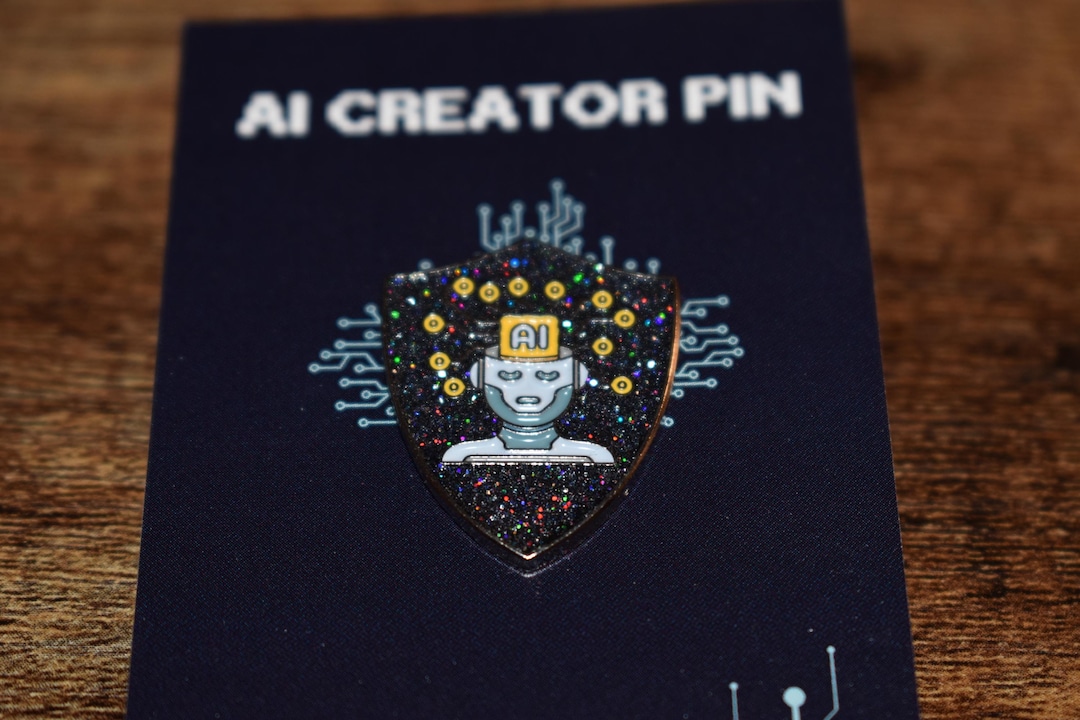 AI Enamel Pin – Black Aesthetic Techwear Accessory Gift for Programmer ...