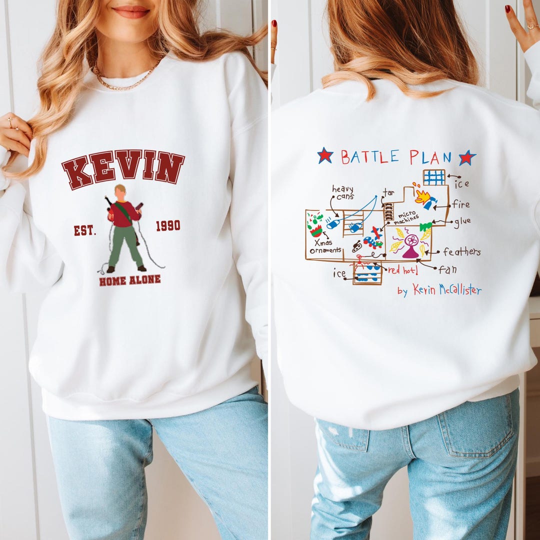 Kevin Battle Plan Christmas 2 Sided Sweatshirt ,funny Home Alone Merch ...