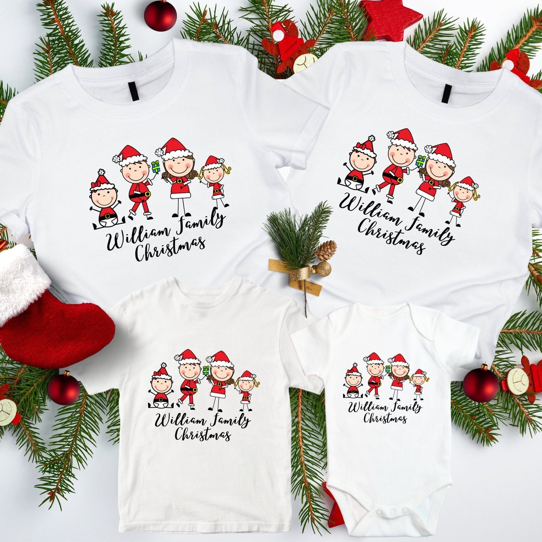Christmas Family Stick Figure Custom T-shirt, Christmas Stick Figure ...