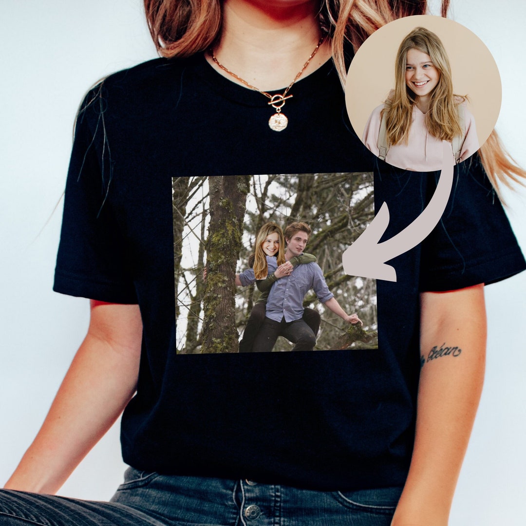 Custom Face Funny Twilight Tee Vampire Wolf Romance Shirt, Graphic Tee ...