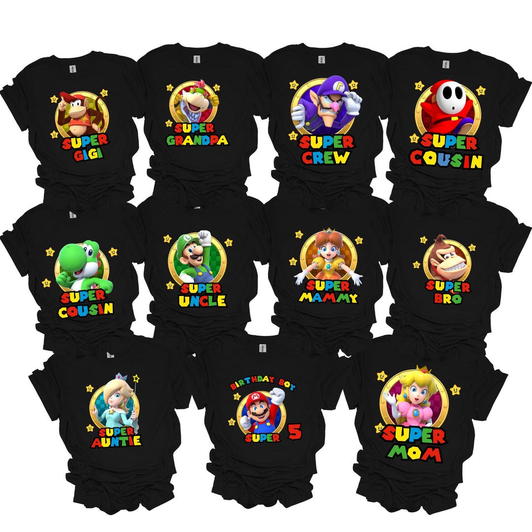 Mario and Friends Birthday Boy Family Shirt, Browser Costume, Birthday ...