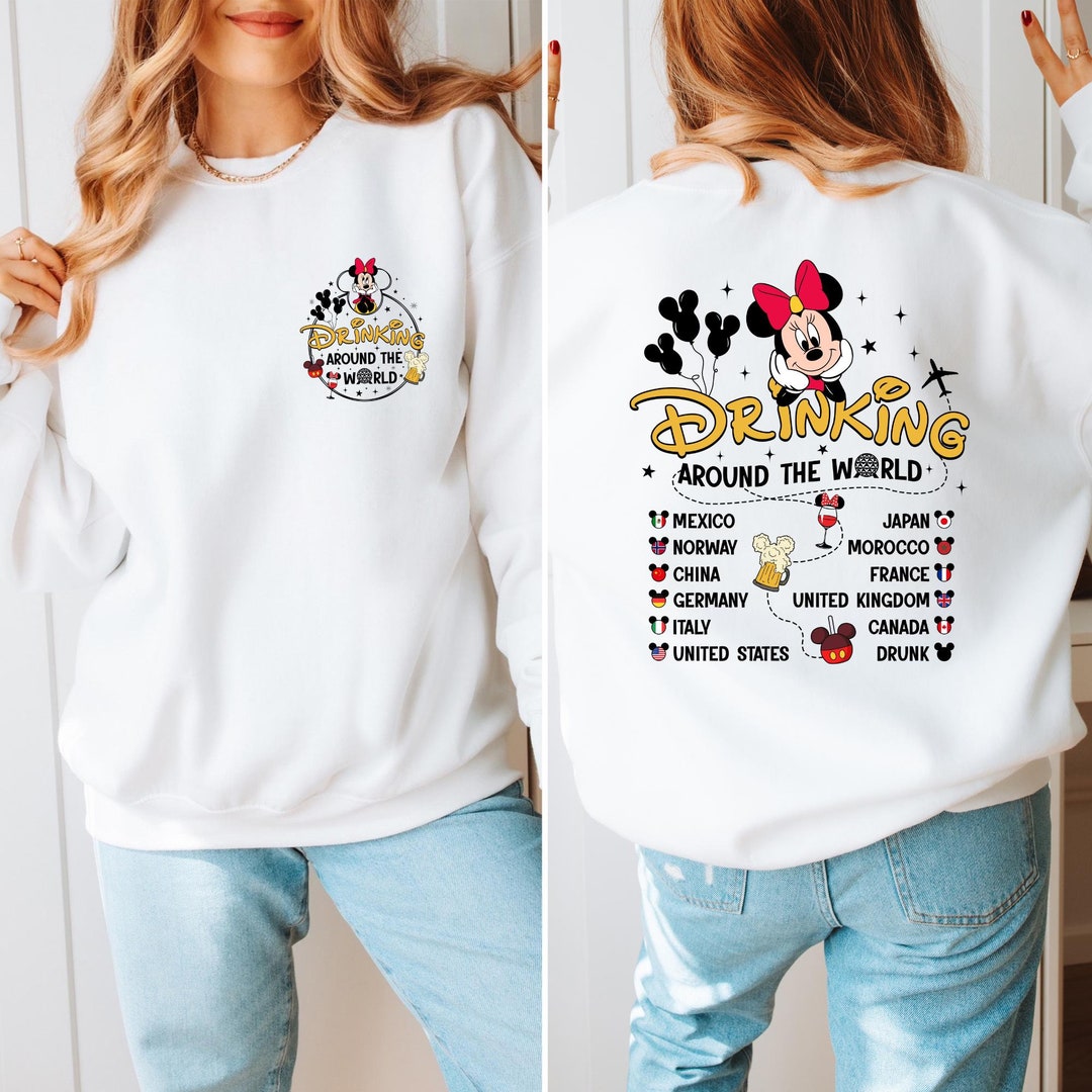 Disney Drinking Around the World Sweatshirt, Minnie Mickey Food and ...