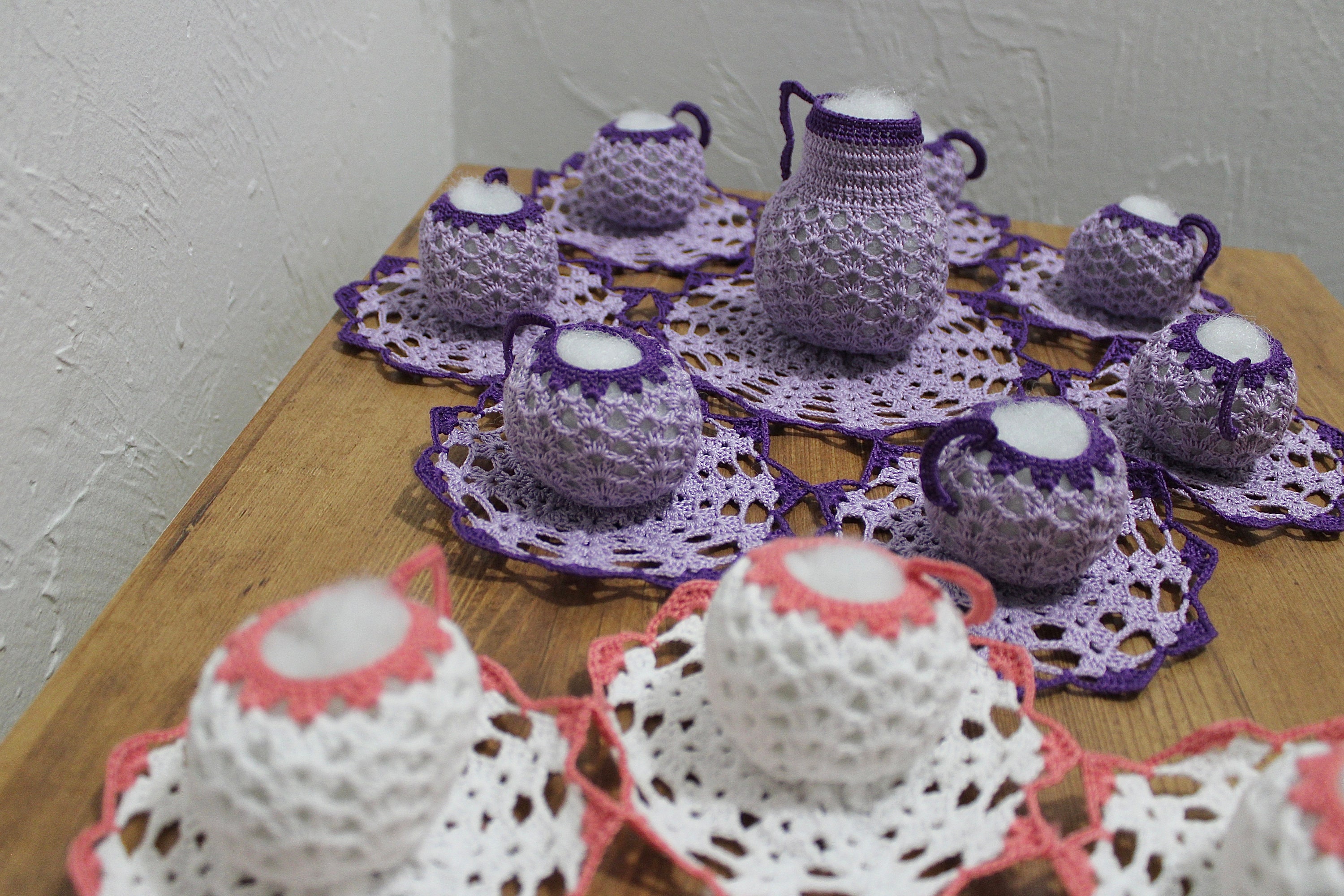 Handmade Crochet Table Decor Tea Cup Sets - Etsy