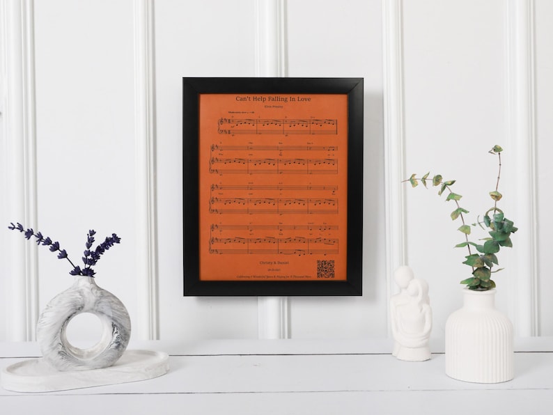 Wedding First Dance Song Engraved Music Sheet Art, Personalized ...