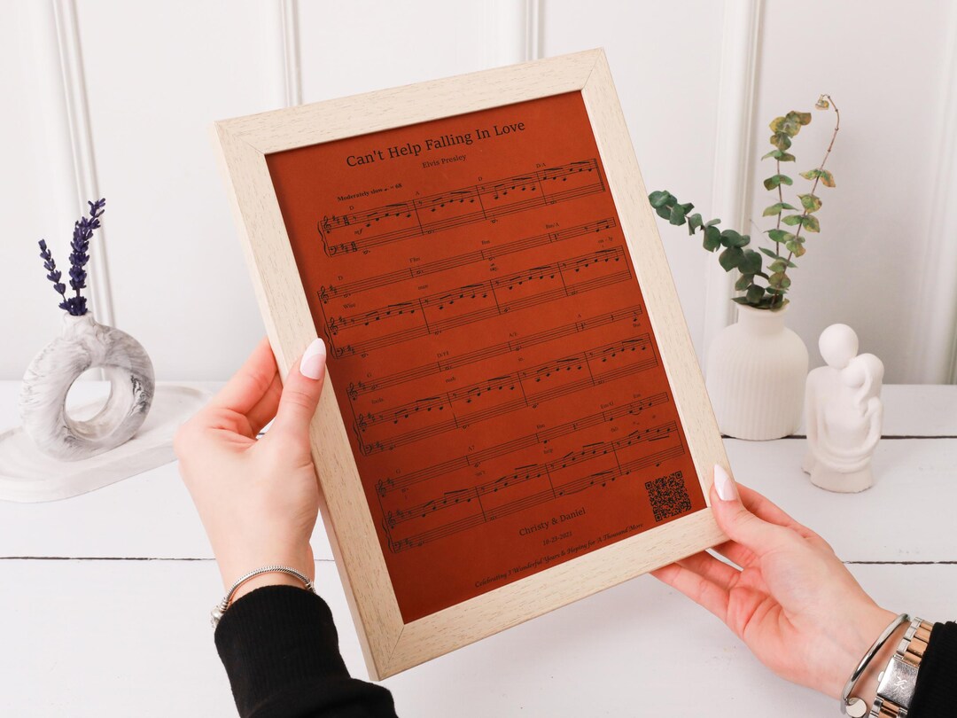Personalized Wedding Song Engraved Music Sheet, First Dance Wall Art ...