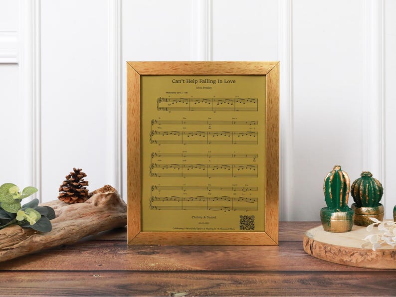 Personalized Leather Sheet Music Art, Anniversary Gift With Frame - Etsy