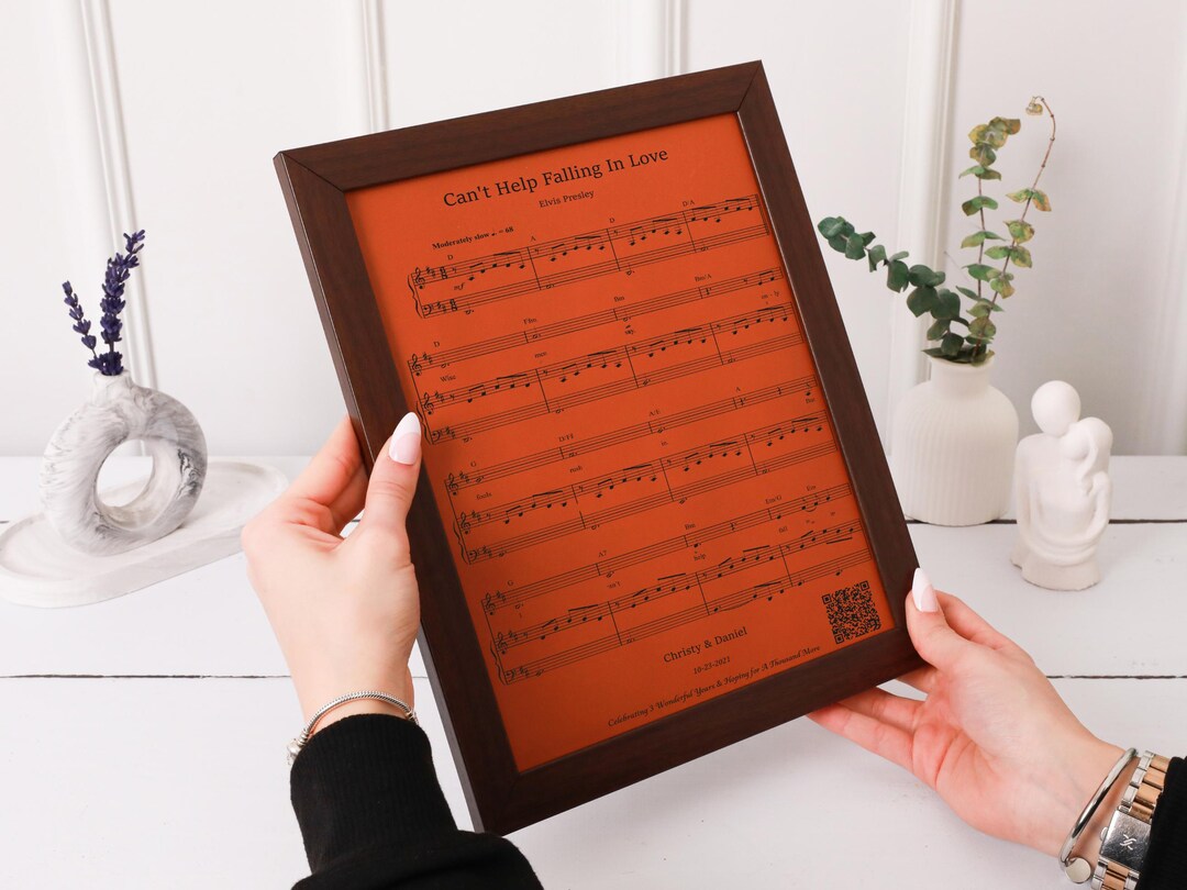 Framed Sheet Music Art Personalized, Valentines Day Gift for Girlfriend ...