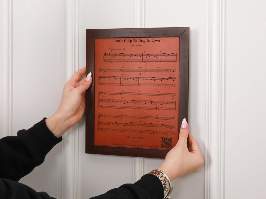 Personalized Leather Sheet Music Art, Anniversary Gift With Frame - Etsy