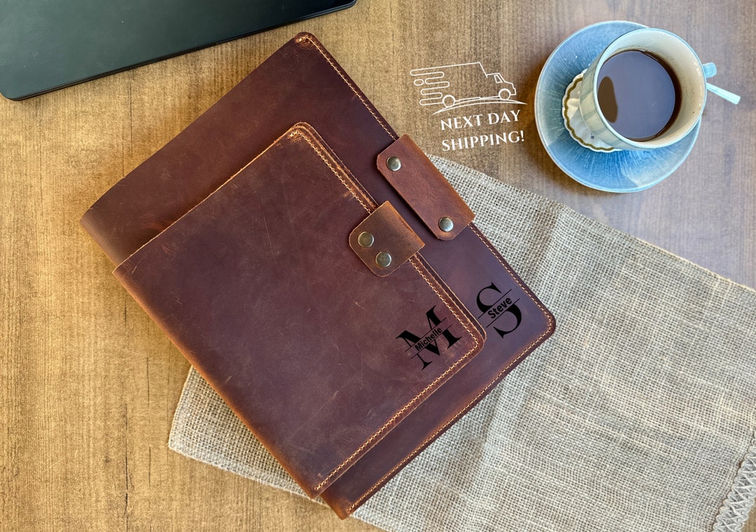 Personalized Leather Business Portfolio, Leather Journal Large ...